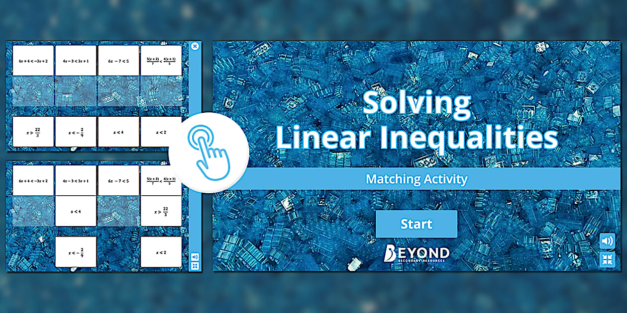 👉 Solving Linear Inequalities Matching (teacher made)