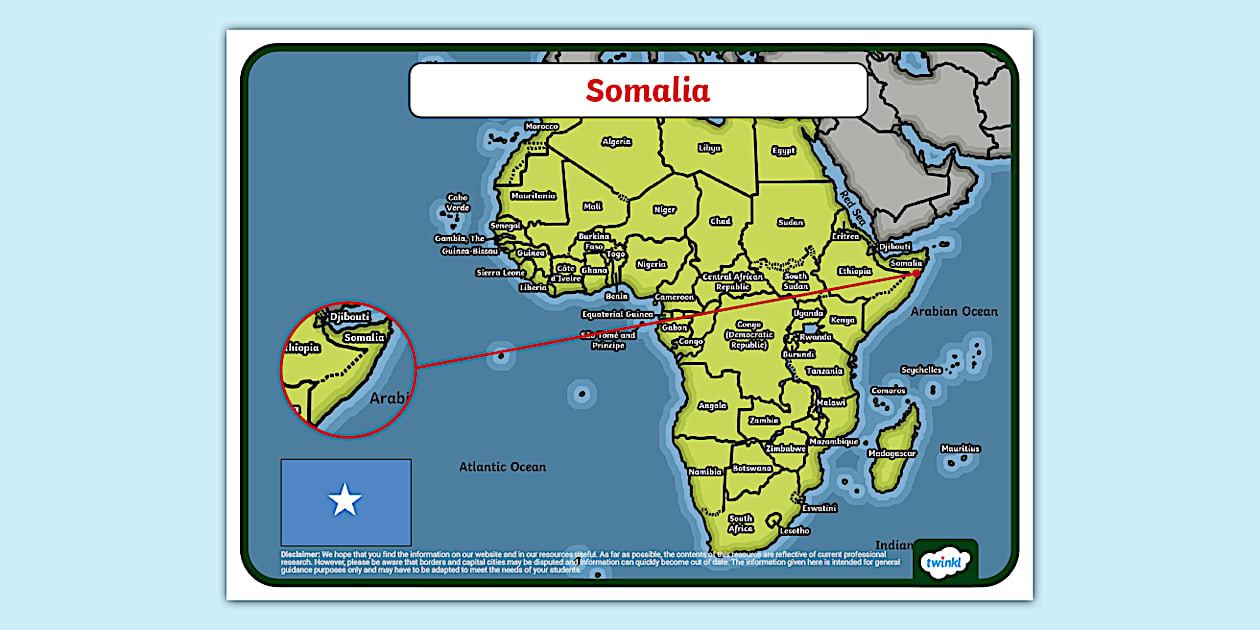 Map of Africa: Somalia Display Poster (teacher made)