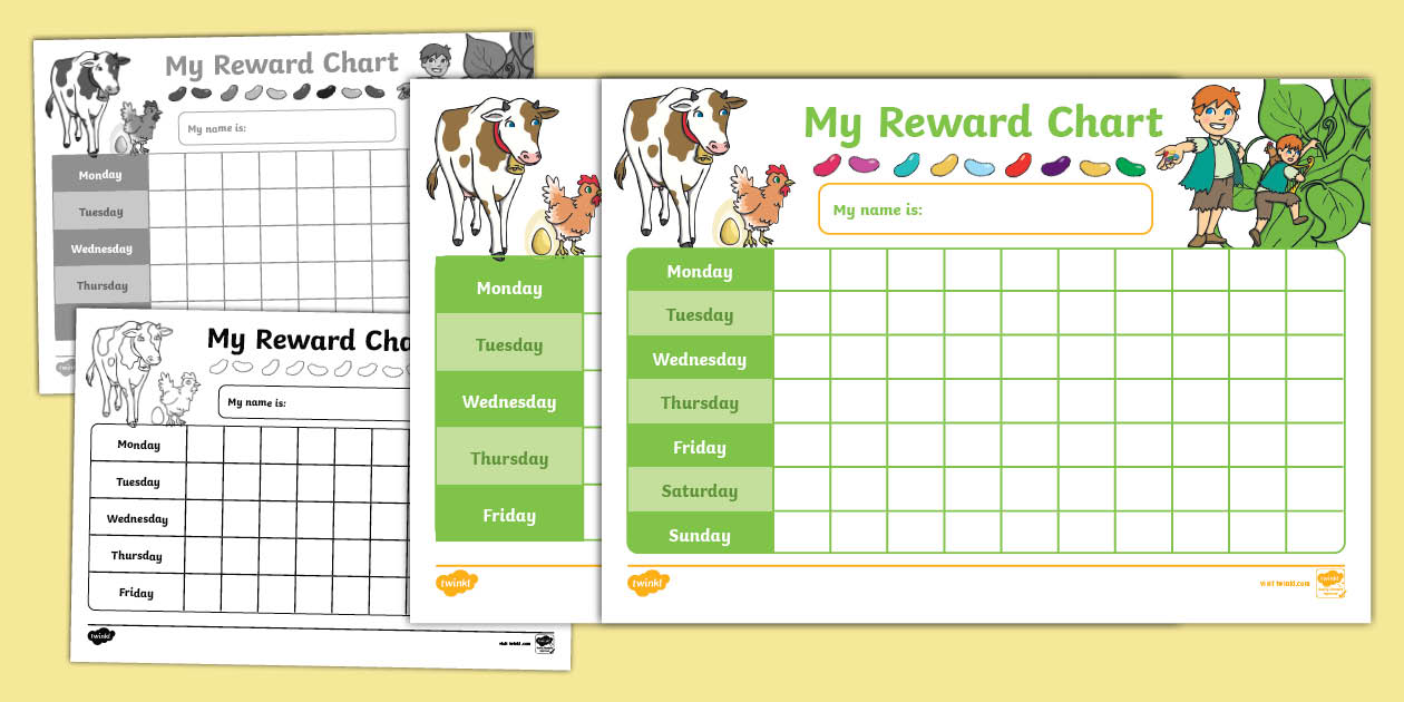 * NEW * Jack and the Beanstalk Reward Chart - Twinkl