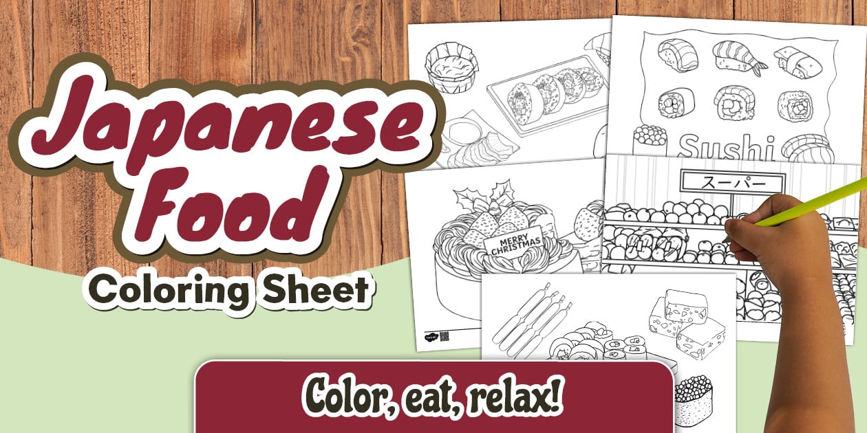 Japanese Food Coloring Sheet