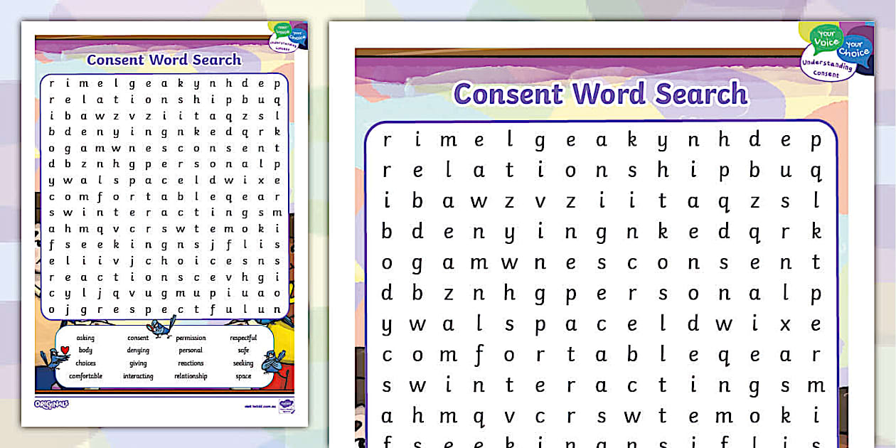 Your Voice, Your Choice: Understanding Consent – Word Search