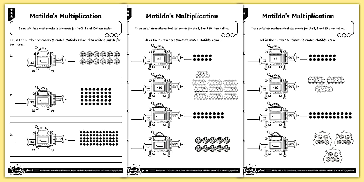 Writing Multiplication Sentences Differentiated Worksheet / Worksheets