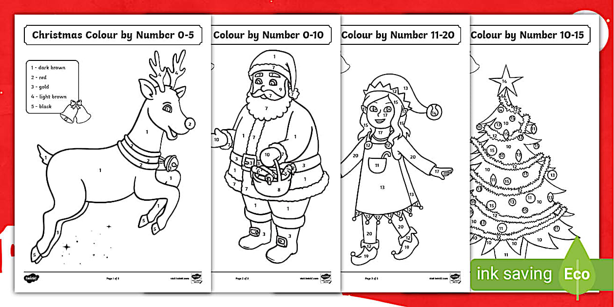 Christmas Colour-By-Number Activity (teacher made) - Twinkl