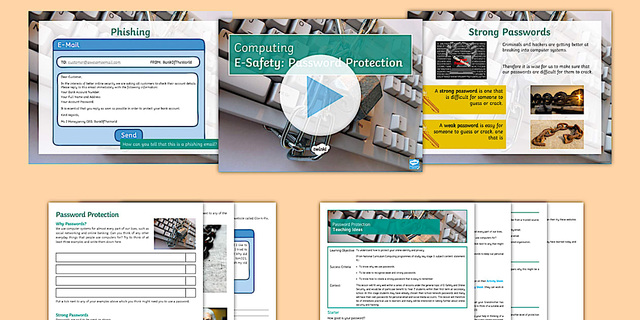 Computing: Password Protection Lesson Pack - Twinkl