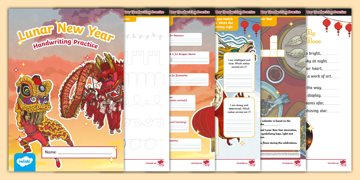 Lunar New Year Handwriting Practice Booklet (Teacher-Made)