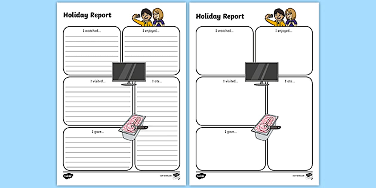 Holiday Report Writing Frames (teacher made) - Twinkl