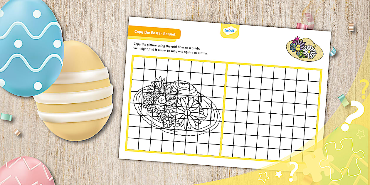 Copy the Easter Bonnet Puzzle - Kids Puzzles (teacher made)