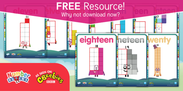 Numberblocks: 11-20 Number Words Posters