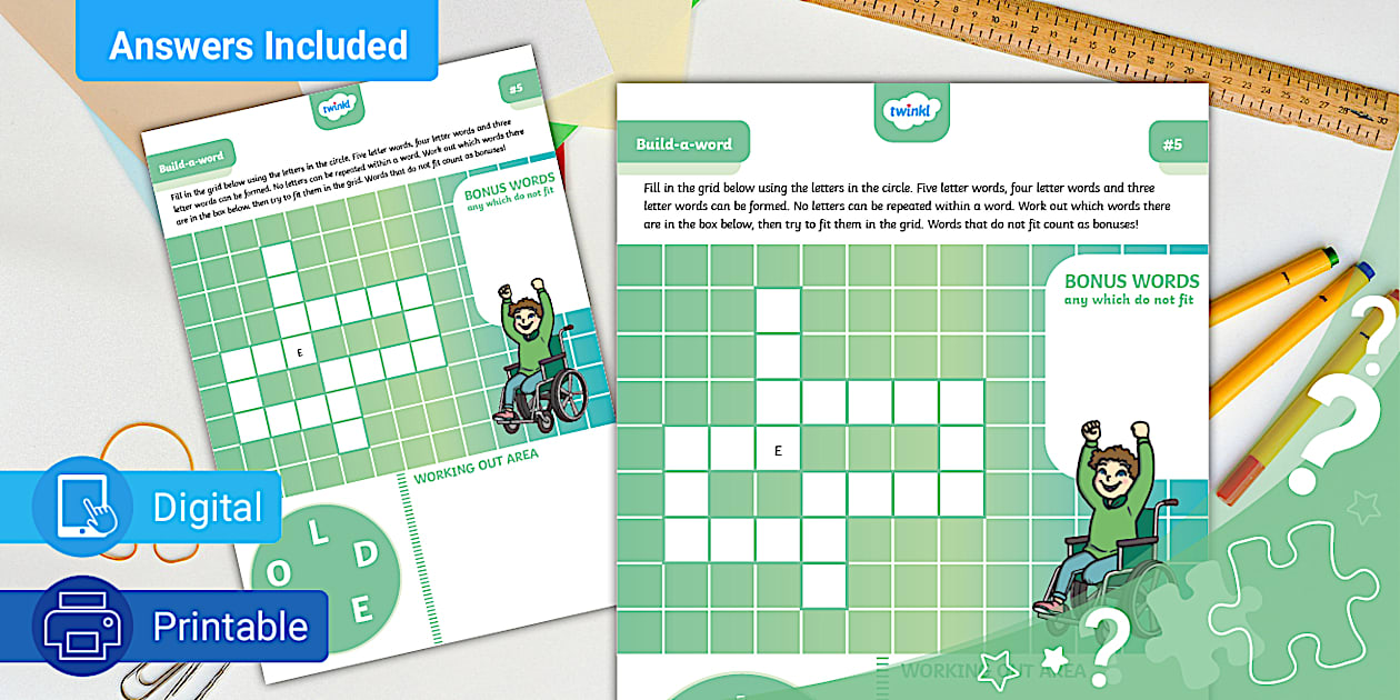 Build-a-word puzzle #5 - Kids Puzzles (Hecho por educadores)