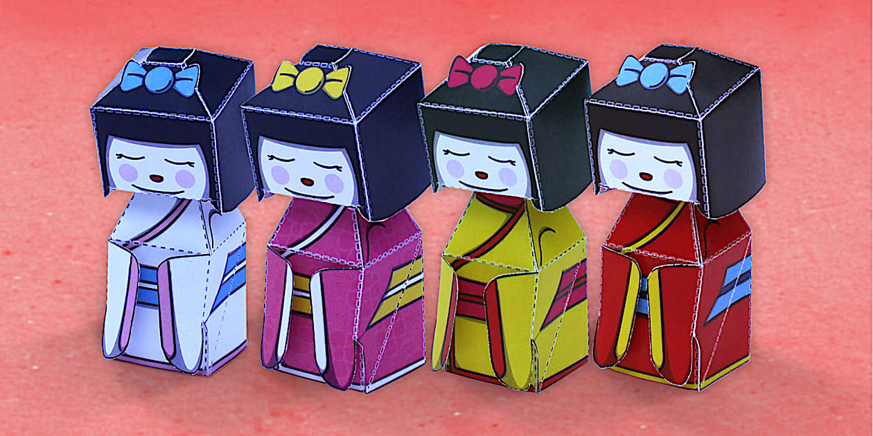 Japanese Doll Paper Model (teacher made) - Twinkl
