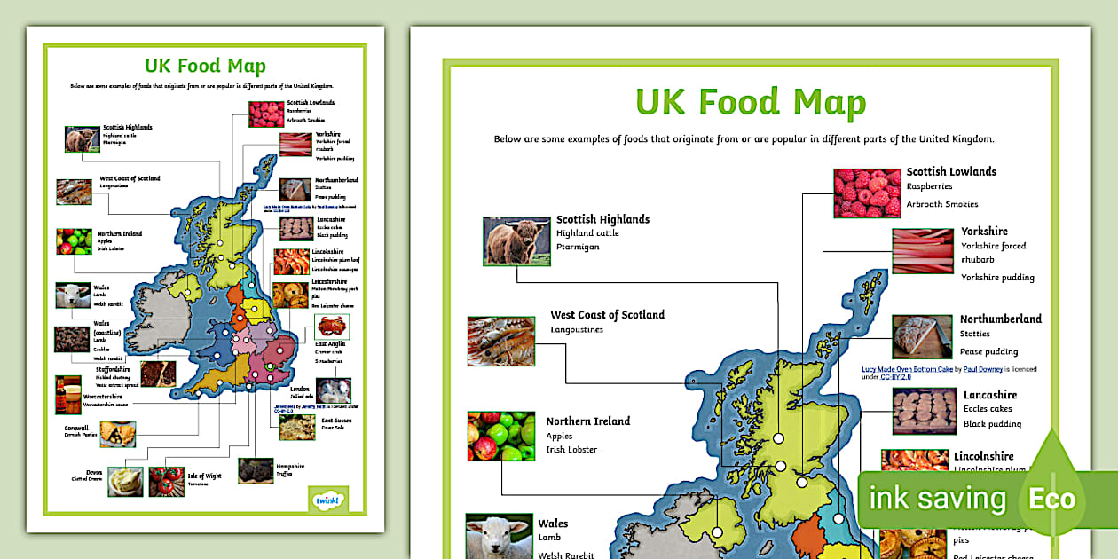 British Food Map (teacher made) - Twinkl