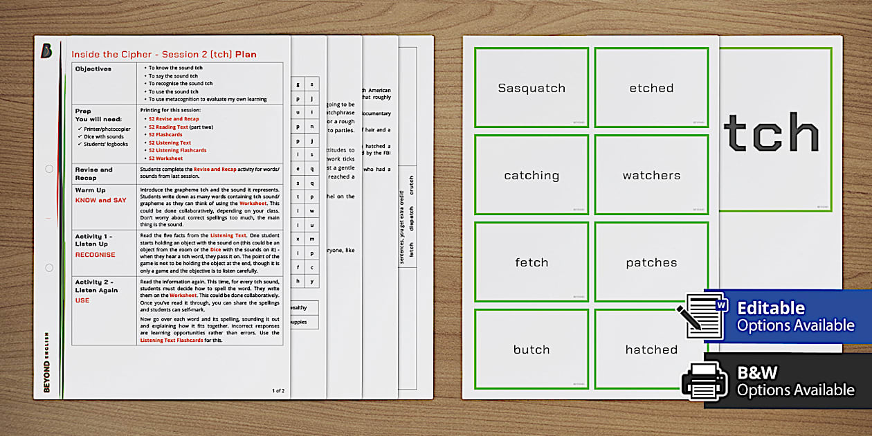 ITC Phonics Stage Five, Week 9 - Session 2 (tch) - Twinkl