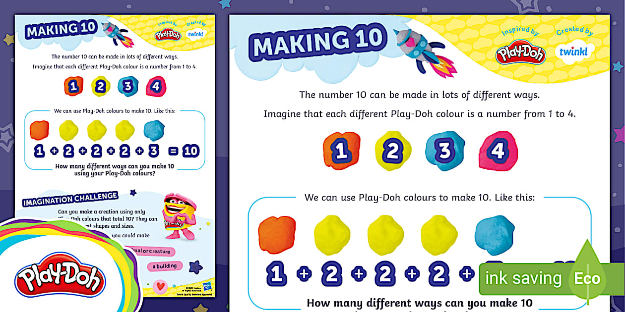 FREE! - Play-Doh Creative Challenge Making 10 Ages 5-7
