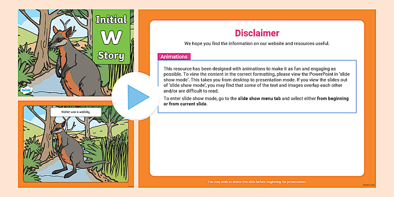 Initial 'w' Story PowerPoint (Teacher-Made) - Twinkl