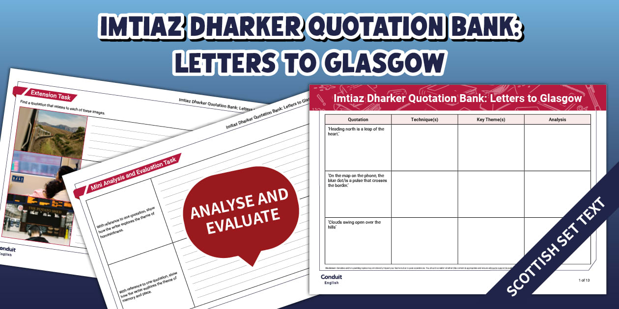 Imtiaz Dharker Quotation Bank: Letters to Glasgow