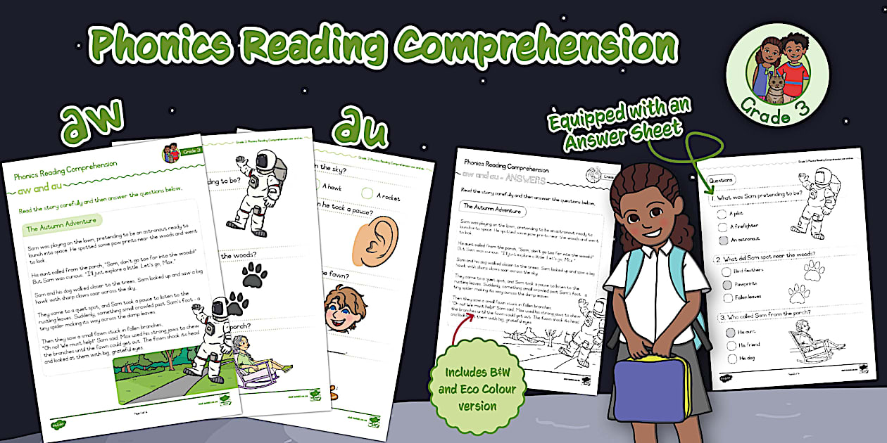 Gr 3 Phonics T2 - aw and au sound - Reading Comp (CAPS)