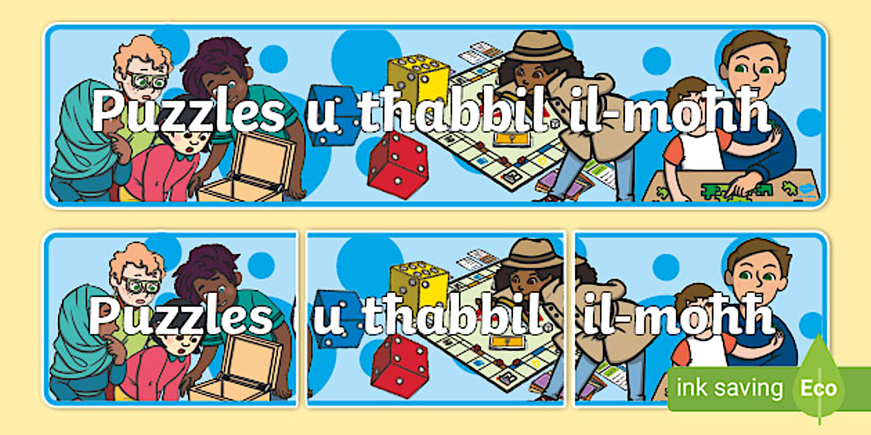 Puzzles and Brain Teasers Display Banner (Maltese) - Twinkl