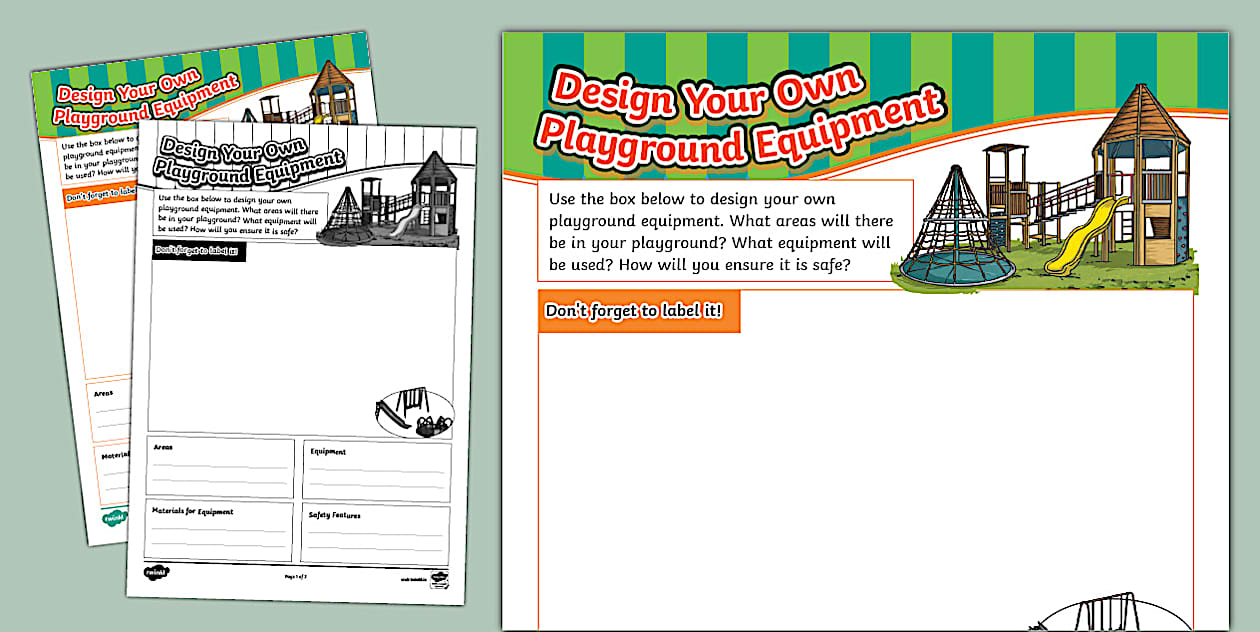 Design Your Own Playground Equipment Worksheet - Twinkl