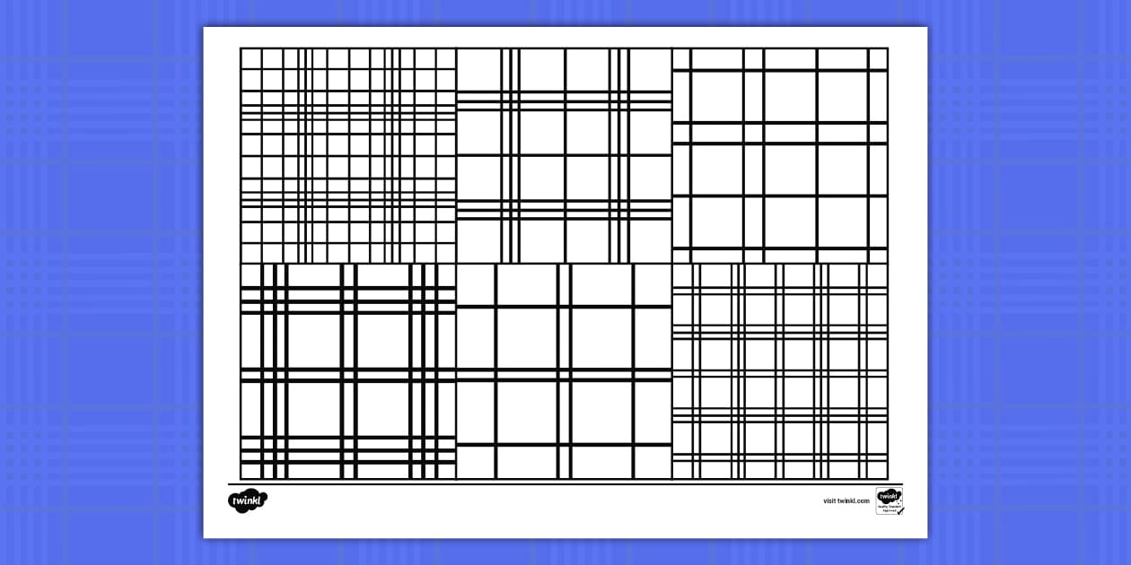 Let's Colour Tartan Patchwork Colouring Pages (Teacher-Made)