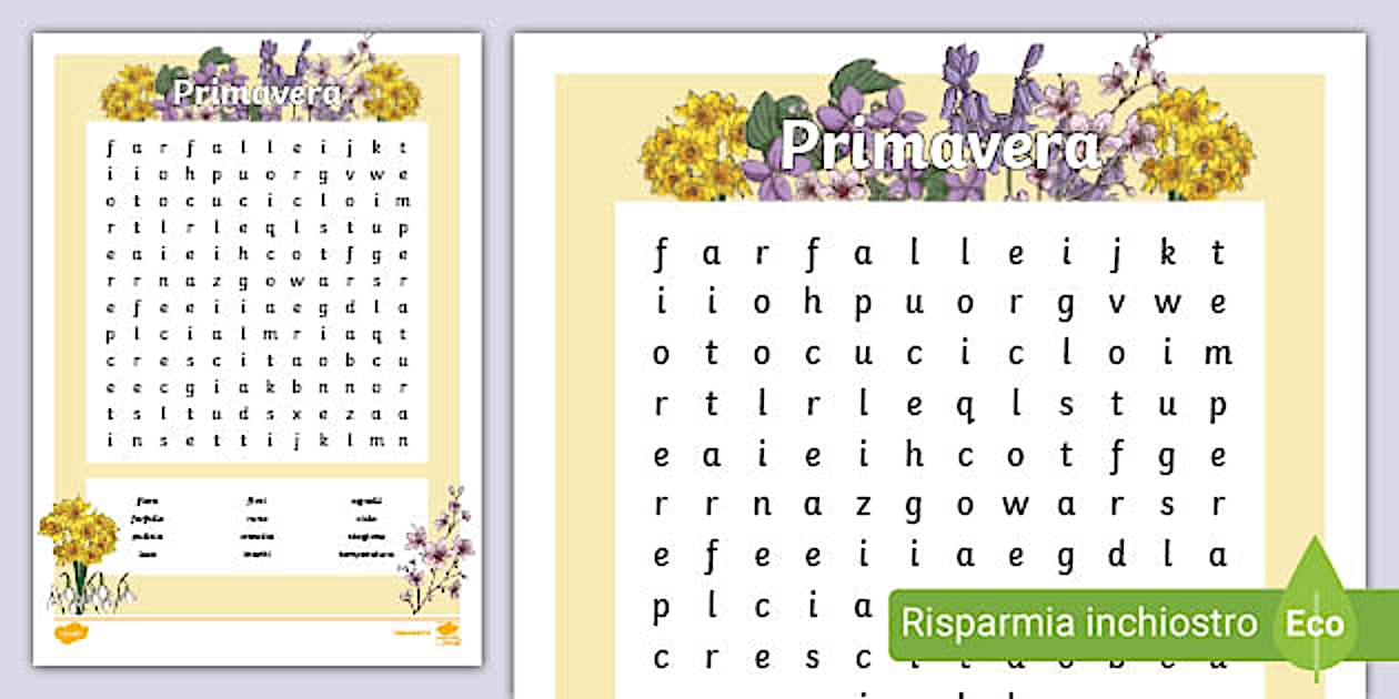 Parole intrecciate di primavera (teacher made) - Twinkl