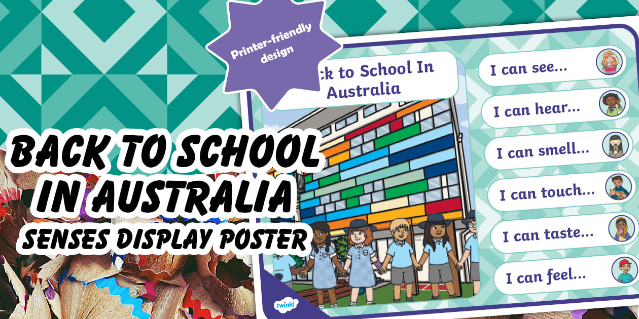 Back to School In Australia Senses Display Poster