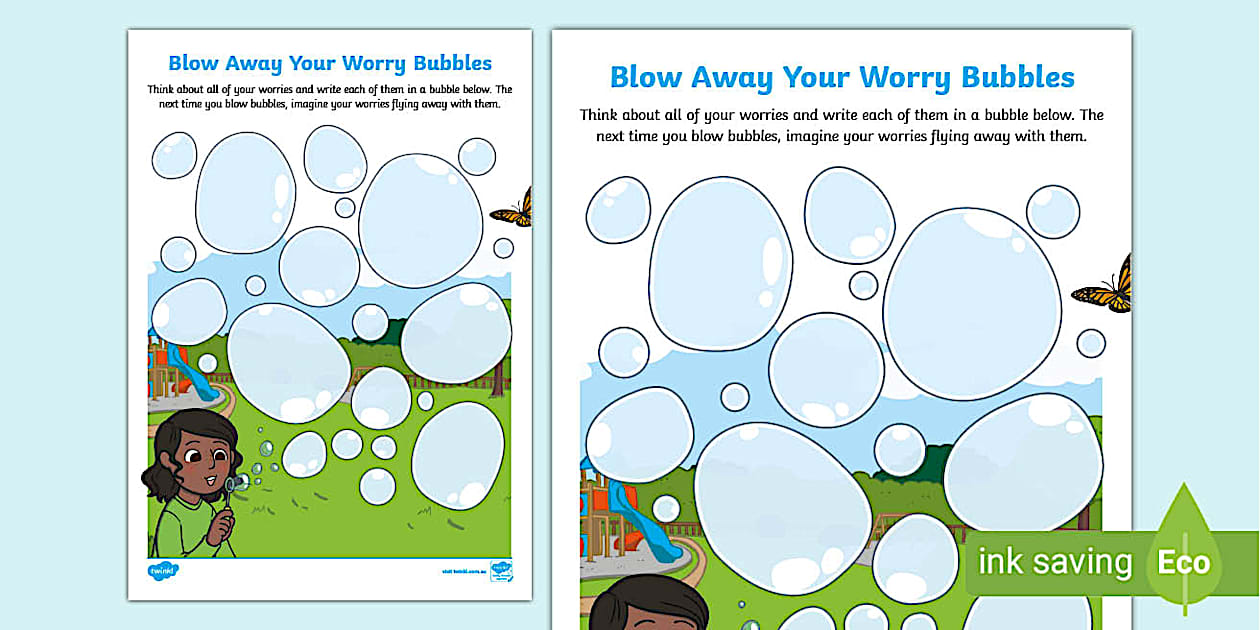 Blow Away Your Worry Bubbles (teacher made) - Twinkl