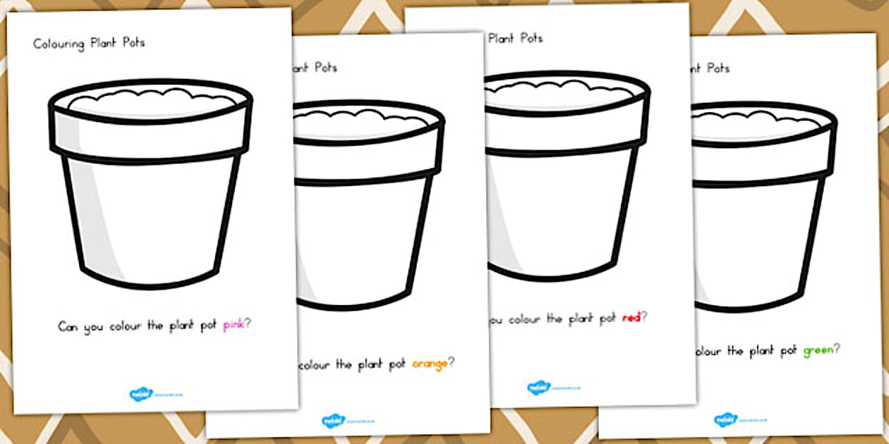 Colouring Plant Pots (teacher made) - Twinkl