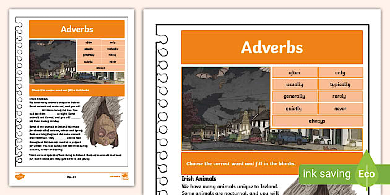 Adverbs Cloze Procedure - Twinkl