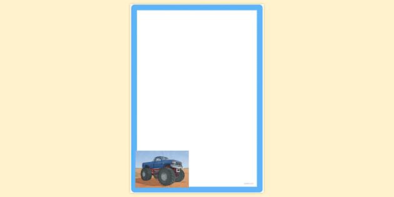 Monster Car Page Border (teacher made) - Twinkl