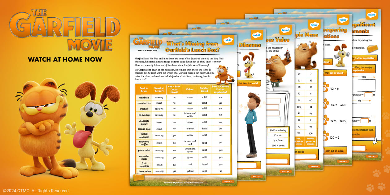 FREE! - 👉 Garfield: Maths Mystery Activity [Ages 8-9]