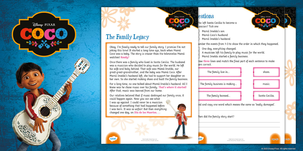 Coco: Reading Comprehension [Ages 5-7] (teacher made)