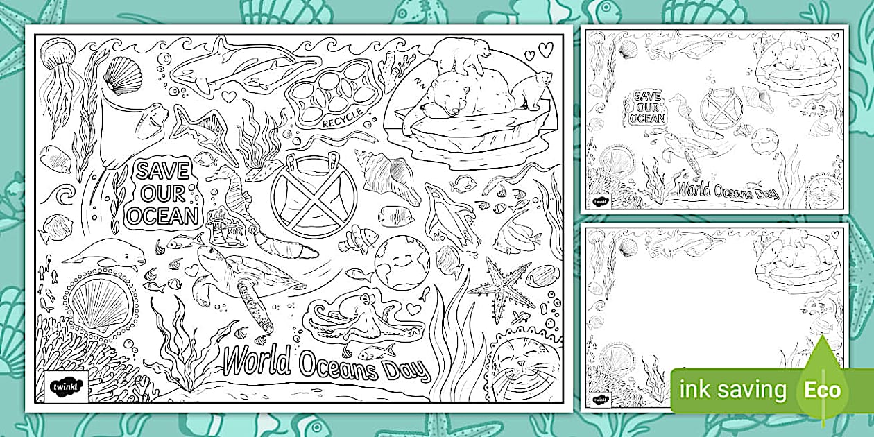 World Ocean Day Doodle Colouring Pages | CfE Second Level