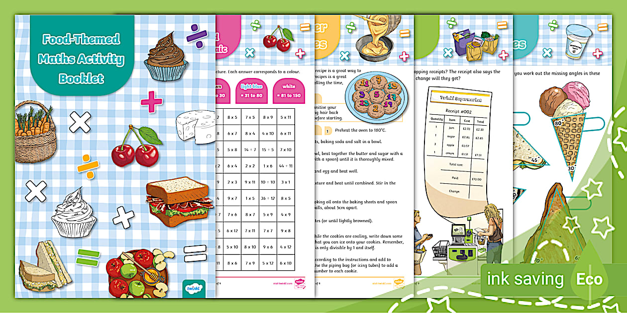 👉 UKS2 Food-Themed Maths Activity Booklet (Ages 9 - 11)