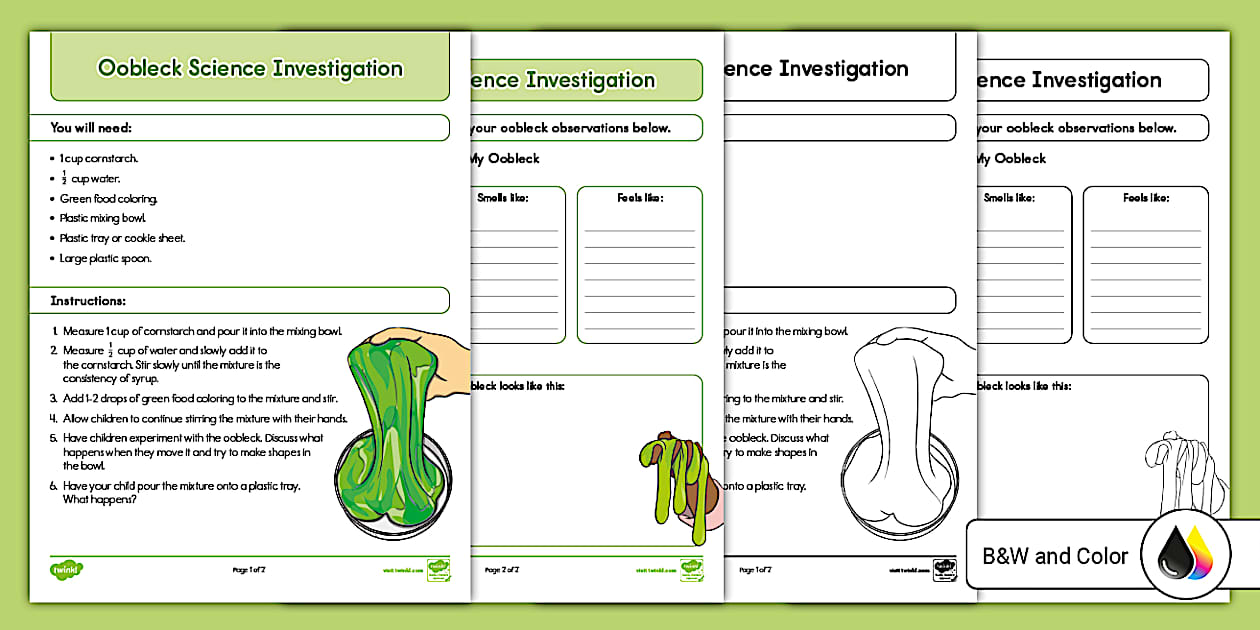 Oobleck Recipe activity | 2nd Grade Resource | Twinkl USA