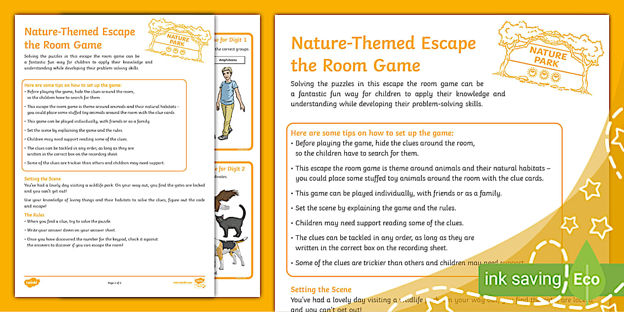 Editable Nature-Themed Escape Room Game (teacher made)