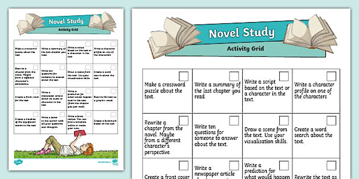 Novel Study Activity Grid (Hecho por educadores) - Twinkl