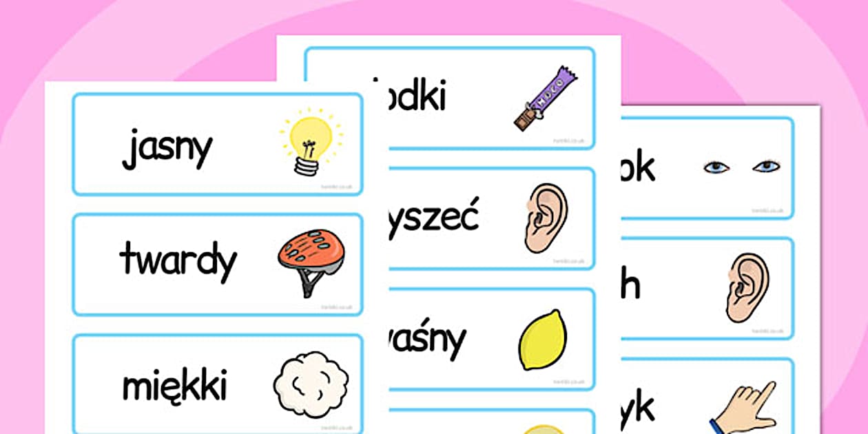 Kluczowe słownictwo Zmysły po polsku (teacher made)