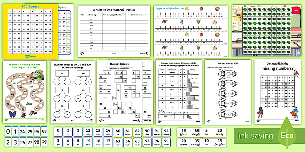 Numbers up to 100 Resource Pack (teacher made) - Twinkl