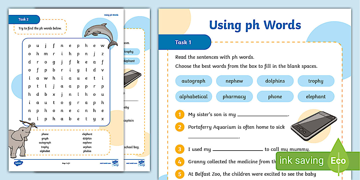 ‘ph’ Phonics Activity Sheets | KS1 Resources - Twinkl