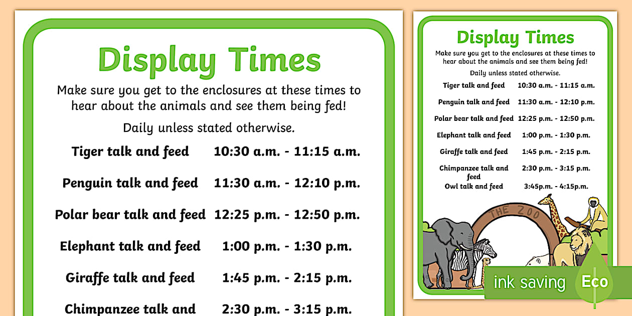 Zoo Times Dramatic Play Sign (teacher made) - Twinkl