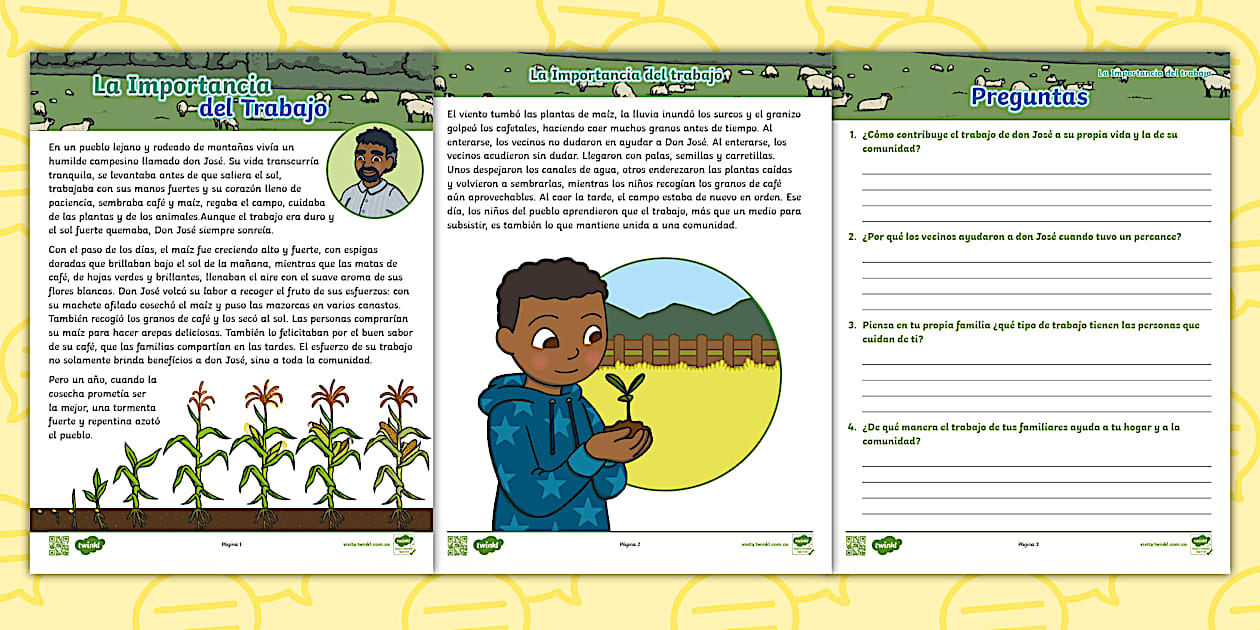 Comprensión de Lectura: Importancia del Trabajo