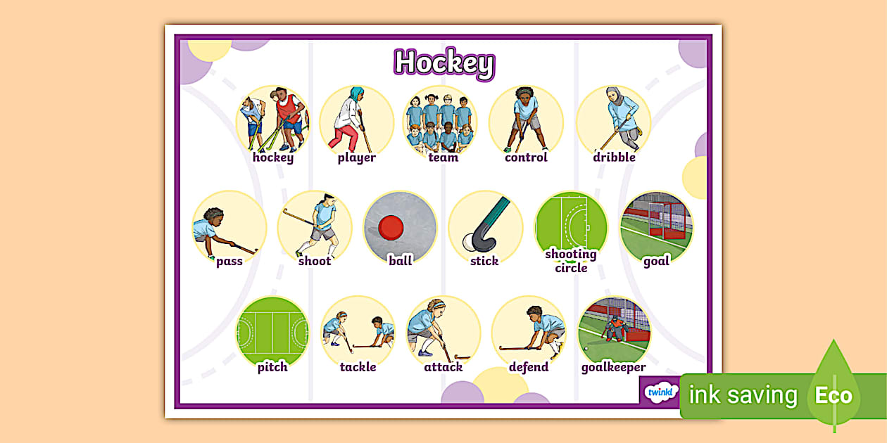 Hockey Word Mat (teacher made) - Twinkl