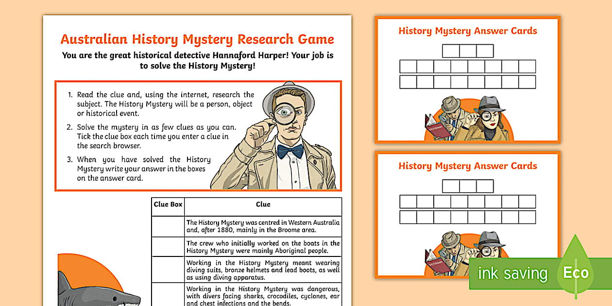 The Pearling Industry History Mystery Research Game