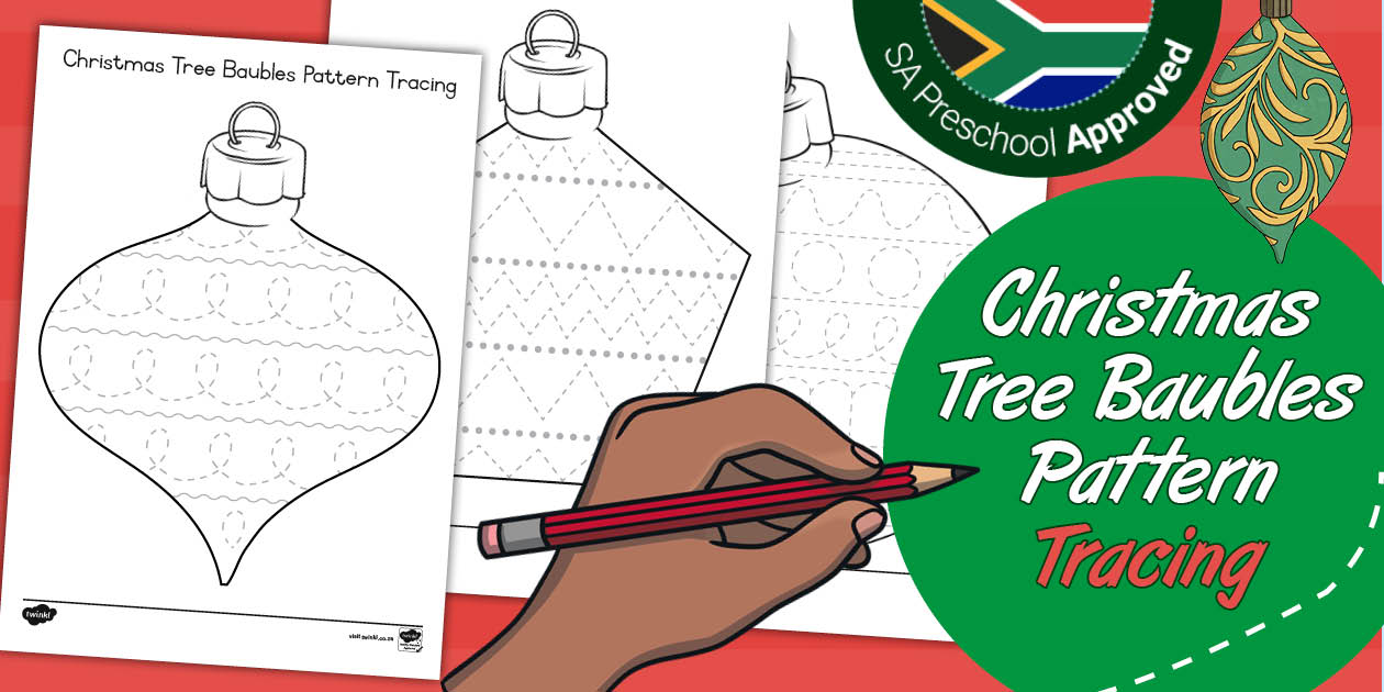 Preschool - Christmas - Activity Sheet: Baubles Tracing Activity