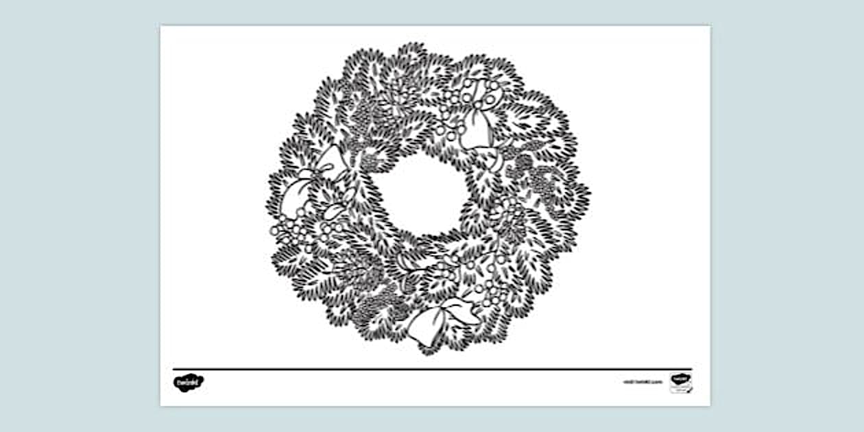 Christmas Wreath Colouring | Twinkl Colouring Sheets