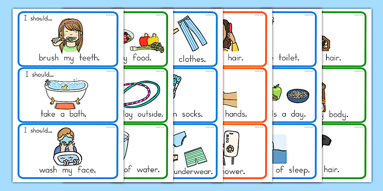 How to Look After Myself Visual Aid Cards (teacher made)
