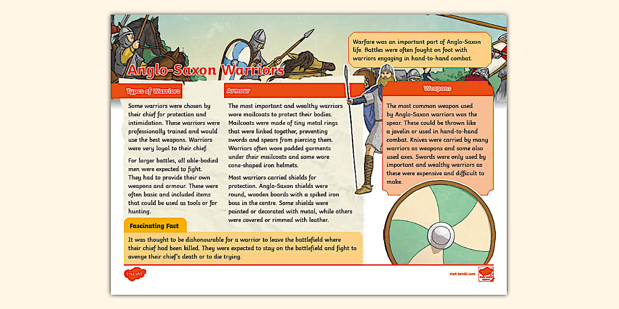 Anglo-Saxon Warriors Fact File - Twinkl - KS2 (teacher made)