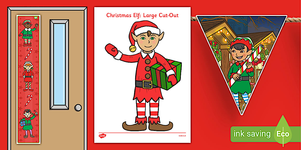 Elf Door Decoration Pack (teacher made) - Twinkl