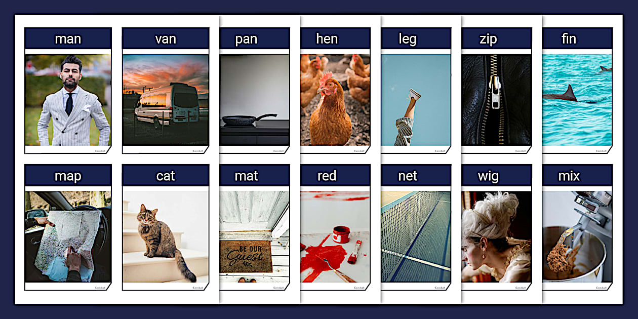 Reinforcing CVC Words: Photo Flashcards (teacher made)
