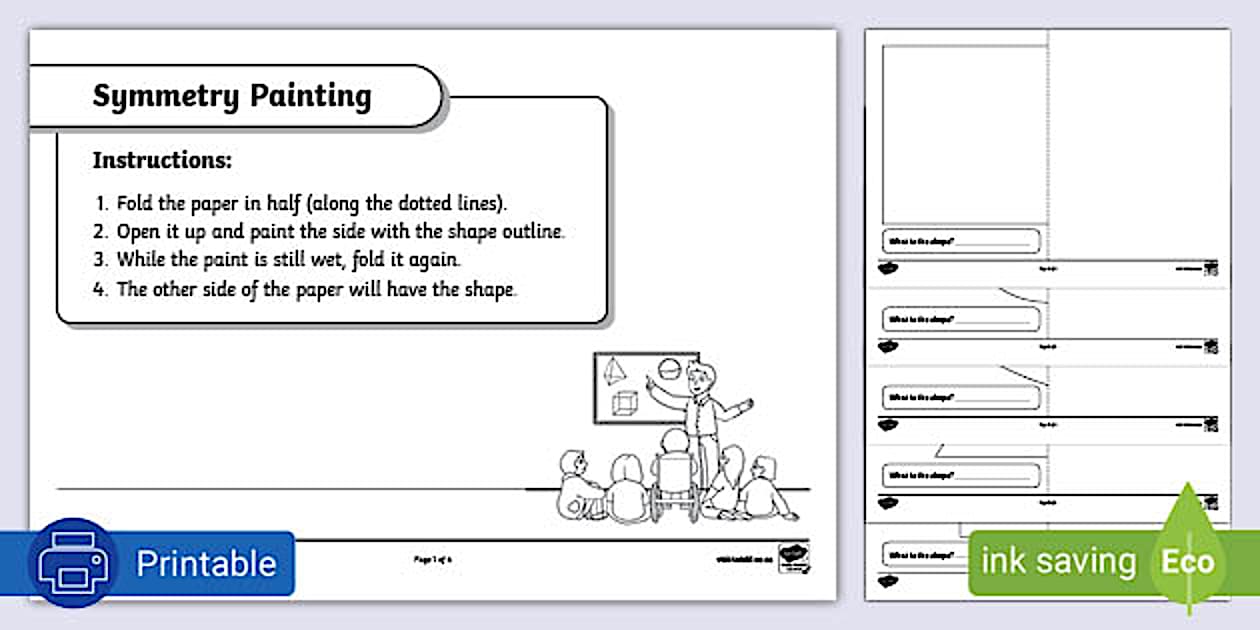 Grade 3 Mathematics: Symmetry Painting (teacher made)